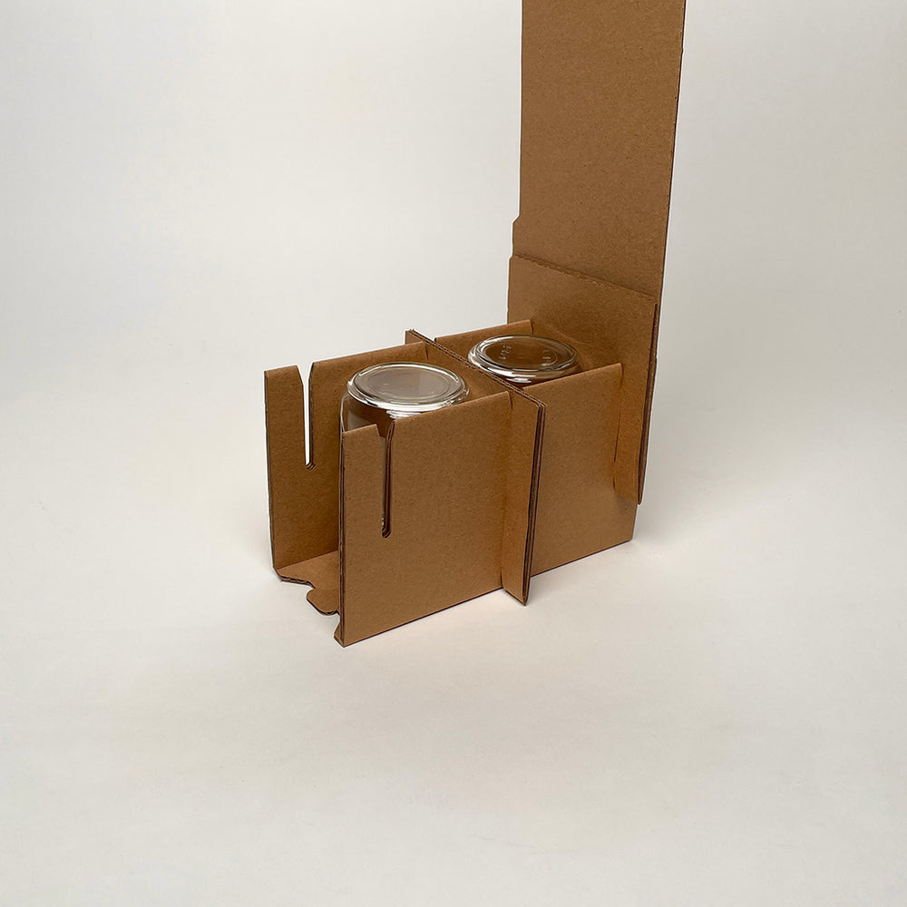 12 oz Economy Round Glass Jar 2-Pack Shipping Box | Eco-Friendly