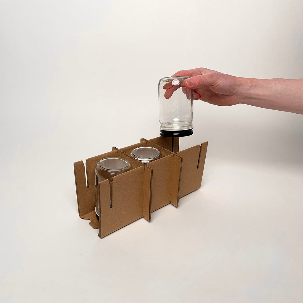 12 oz Economy Round Glass Jar 3-Pack Shipping Box | Eco-Friendly