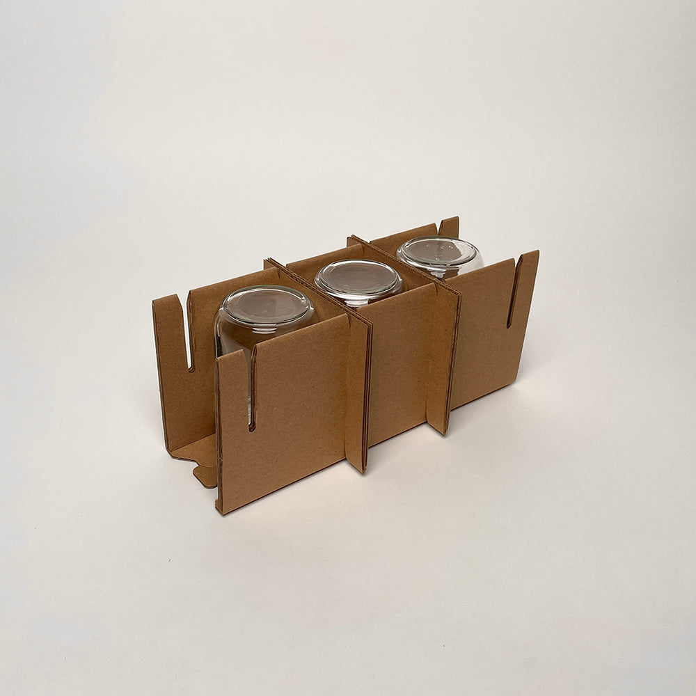 12 oz Economy Round Glass Jar 3-Pack Shipping Box | Eco-Friendly