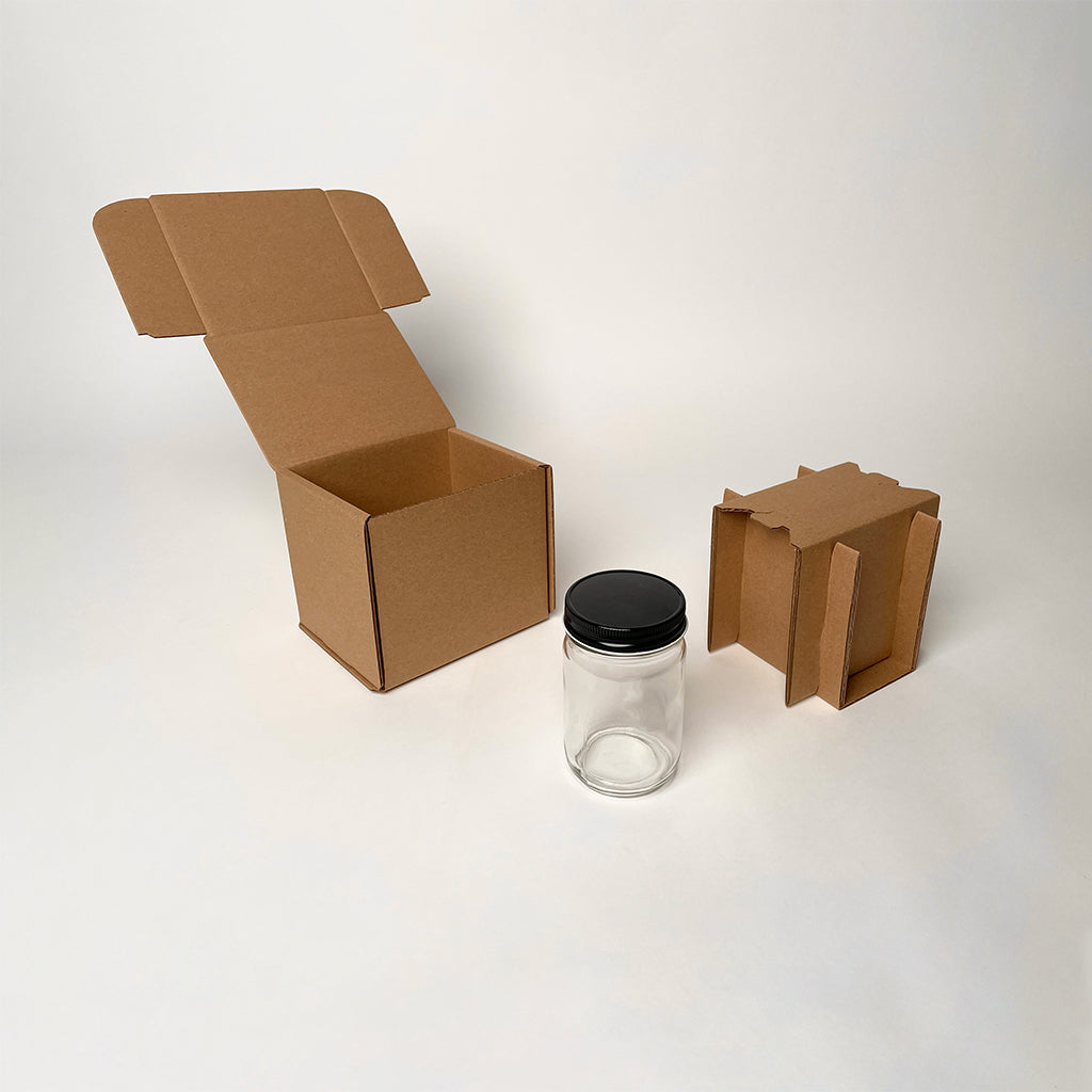 12 oz Economy Round Glass Jar Shipping Box | Eco-Friendly Boxes