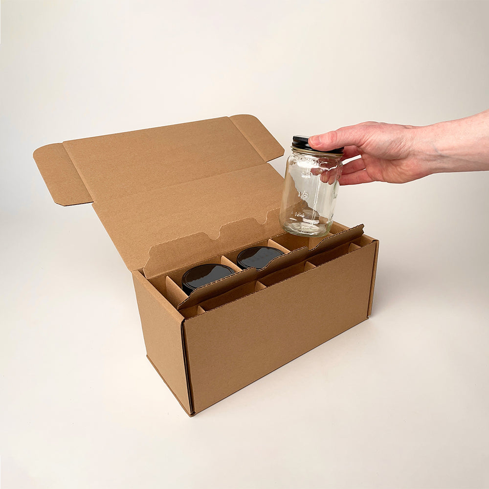 CandleScience 16 oz Square Mason Jar 3-Pack Shipping Box