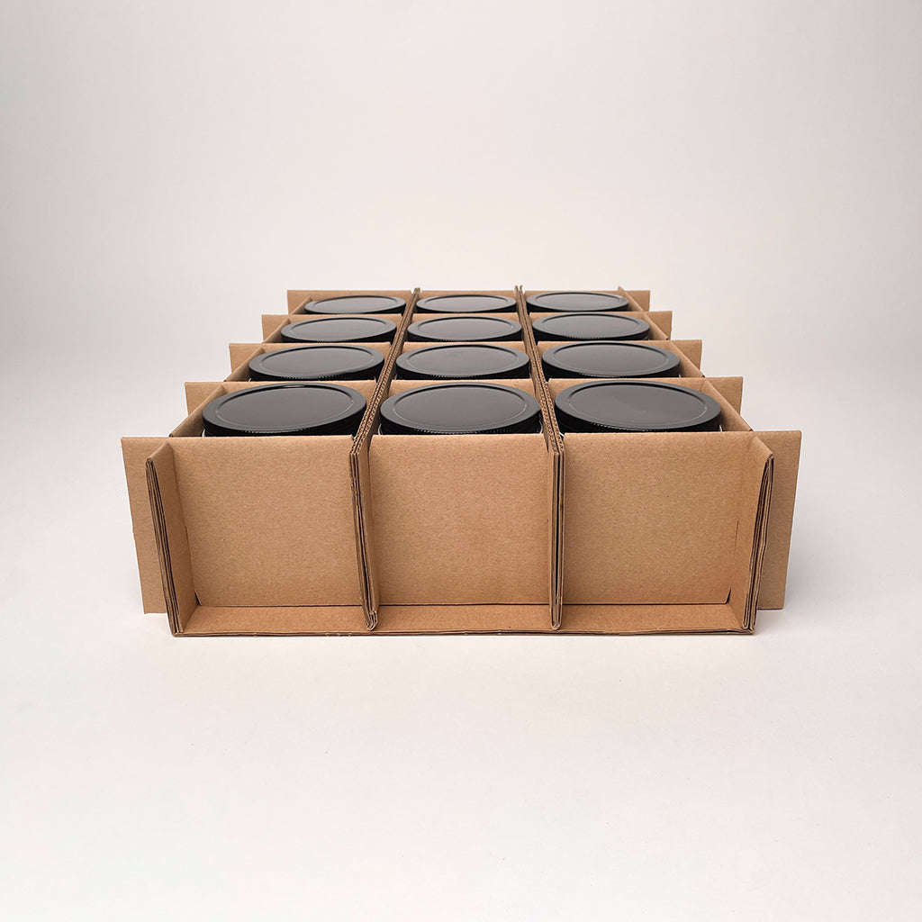 16 oz Straight Sided Glass Squat Jar 12-Pack Shipping Box