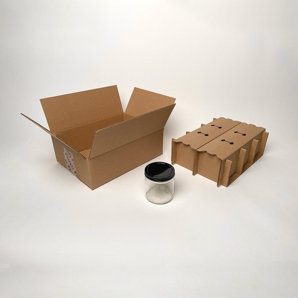 16 oz Straight Sided Glass Squat Jar 6-Pack Shipping Box