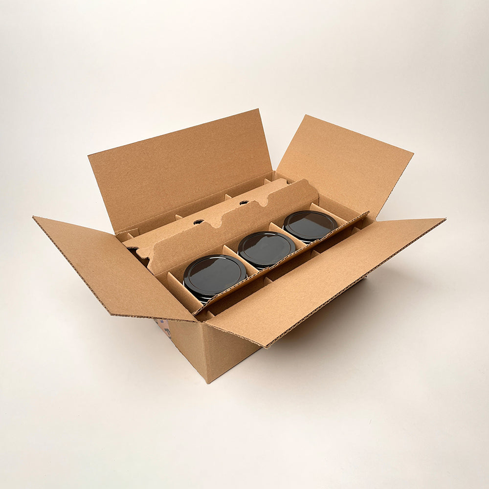 16 oz Straight Sided Glass Squat Jar 6-Pack Shipping Box