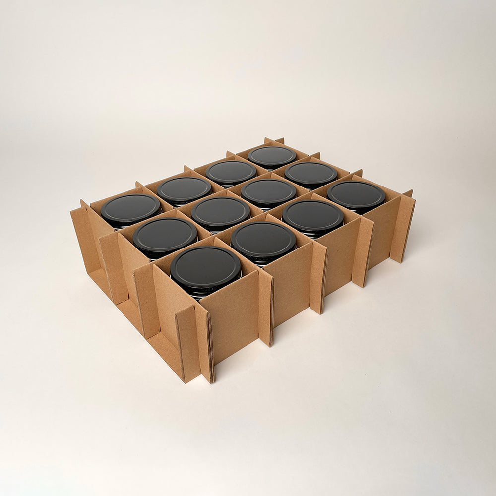 16 oz Straight Sided Glass Tall Jar 12-Pack Shipping Box