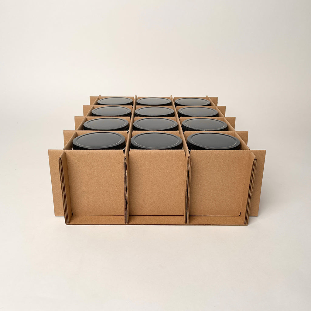 16 oz Straight Sided Glass Tall Jar 12-Pack Shipping Box