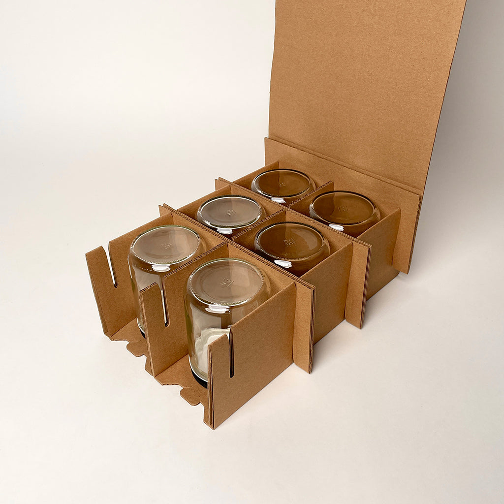 16 oz Straight Sided Glass Tall Jar 6-Pack Shipping Box