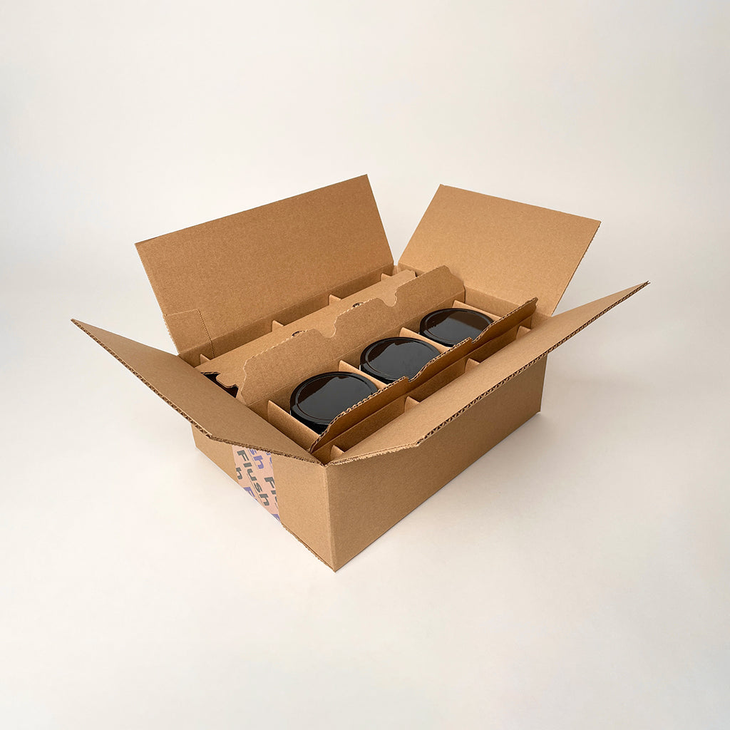 16 oz Straight Sided Glass Tall Jar 6-Pack Shipping Box