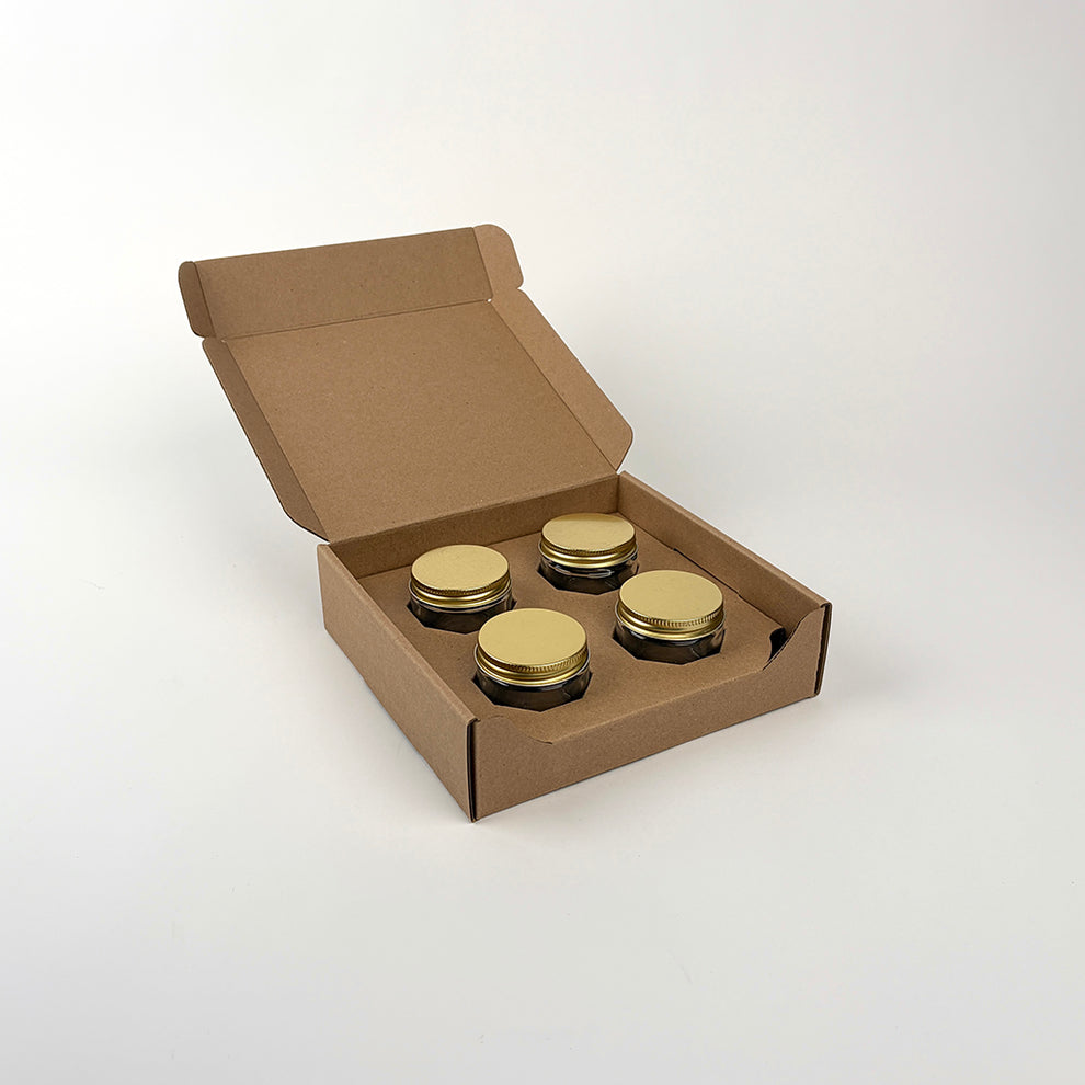 2 oz Straight Sided Glass Jar 4-Pack Shipping Box | Candle Boxes