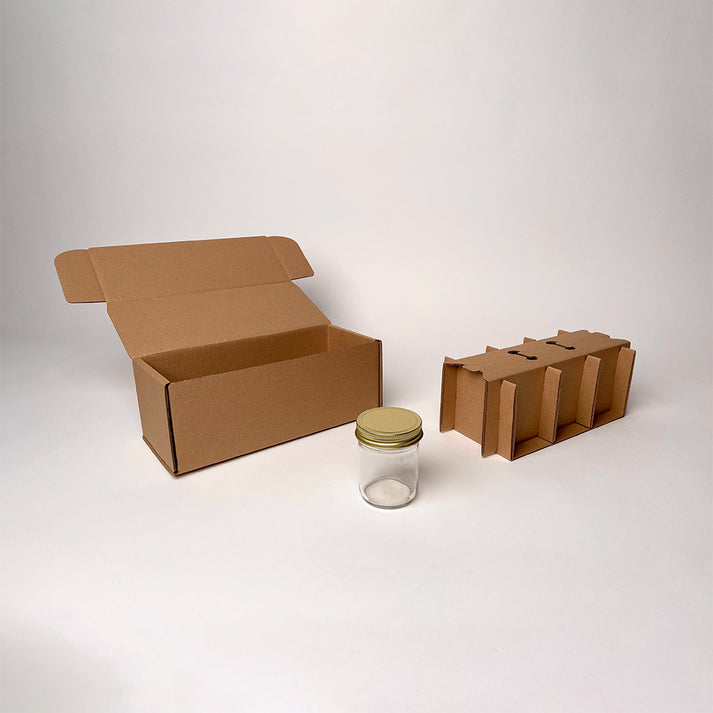 8 oz Straight Sided Jelly Jar 3-Pack Shipping Box | Eco-Friendly