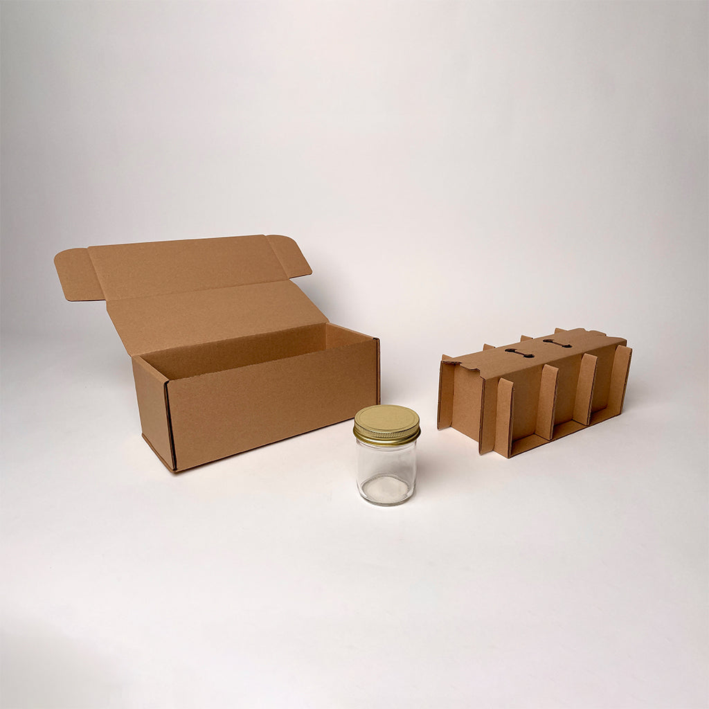 8 oz Straight Sided Jelly Jar 3-Pack Shipping Box | Eco-Friendly