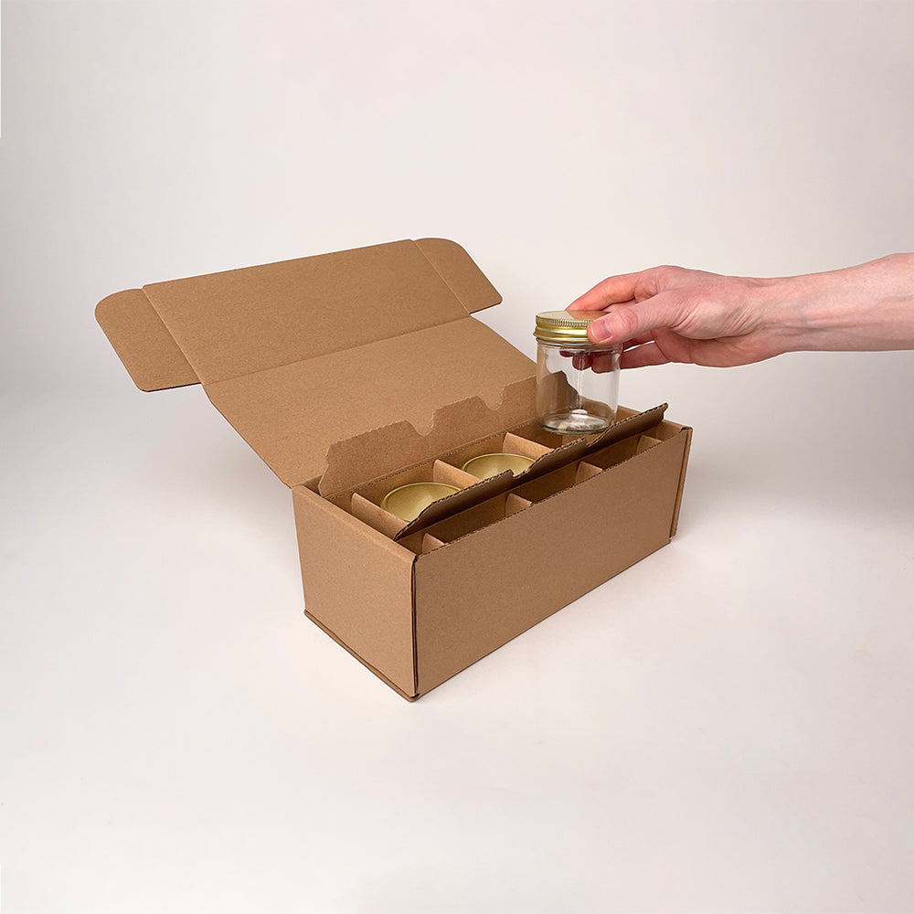 Sturdy Shipping Boxes for CandleScience Straight Sided Jelly Jars