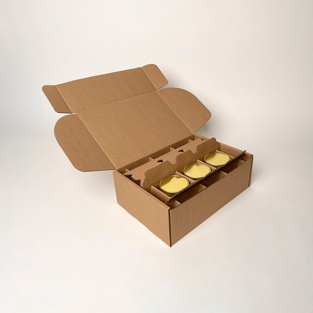 8 oz Straight Sided Jelly Jar 6-Pack Shipping Box | Candle Boxes