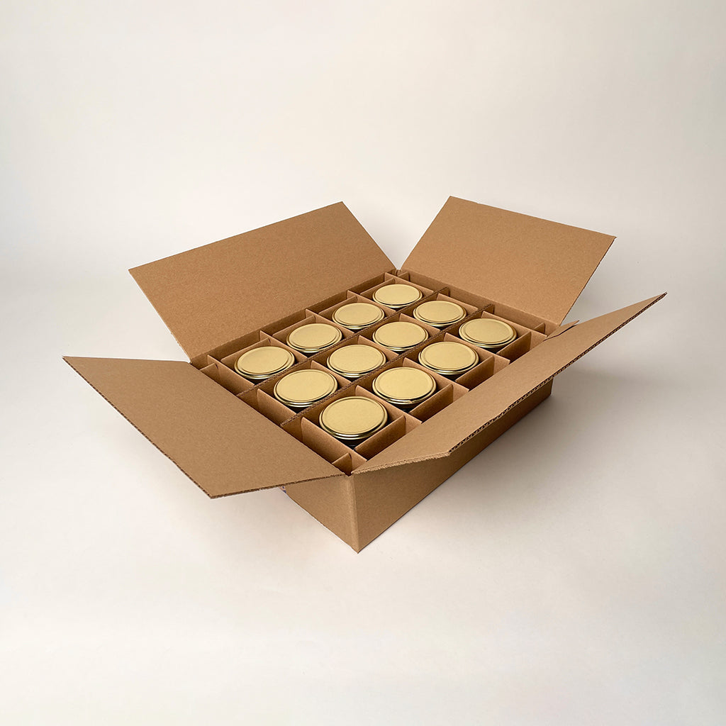 9 oz Straight Sided Glass Jar 12-Pack Shipping Box | Candle Boxes