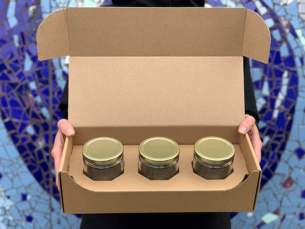 9 oz Straight Sided Glass Jar 3-Pack Shipping Box | Candle Boxes